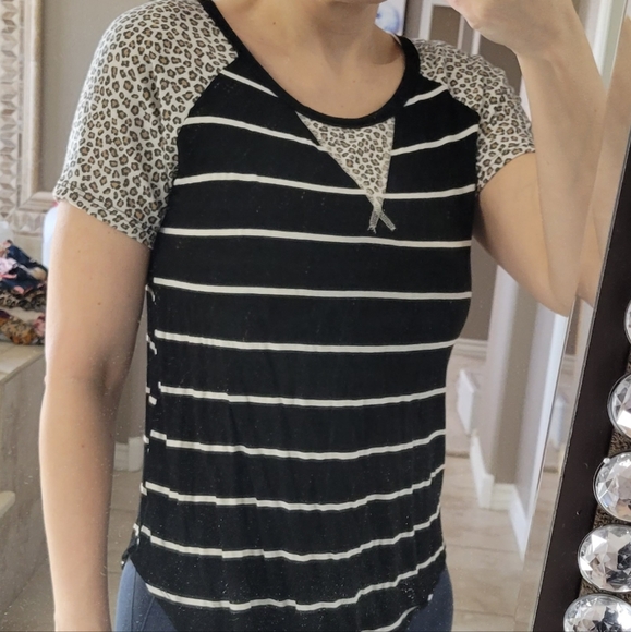 7th Ray | Tops | 7th Ray Striped Short Sleeve Top | Poshmark